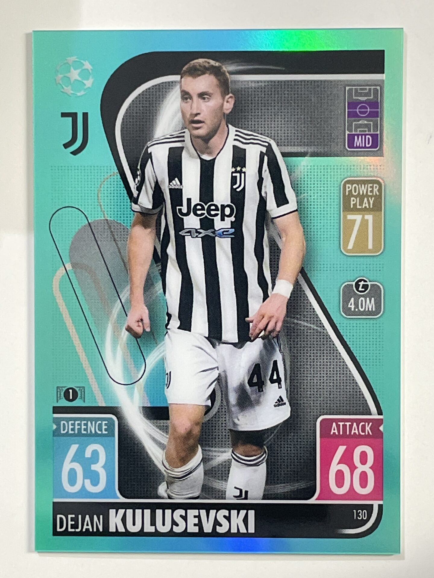 130 Aqua Parallel Dejan Kulusevski Topps Match Attax 2021/22 Chrome Ca – Solve Collectibles