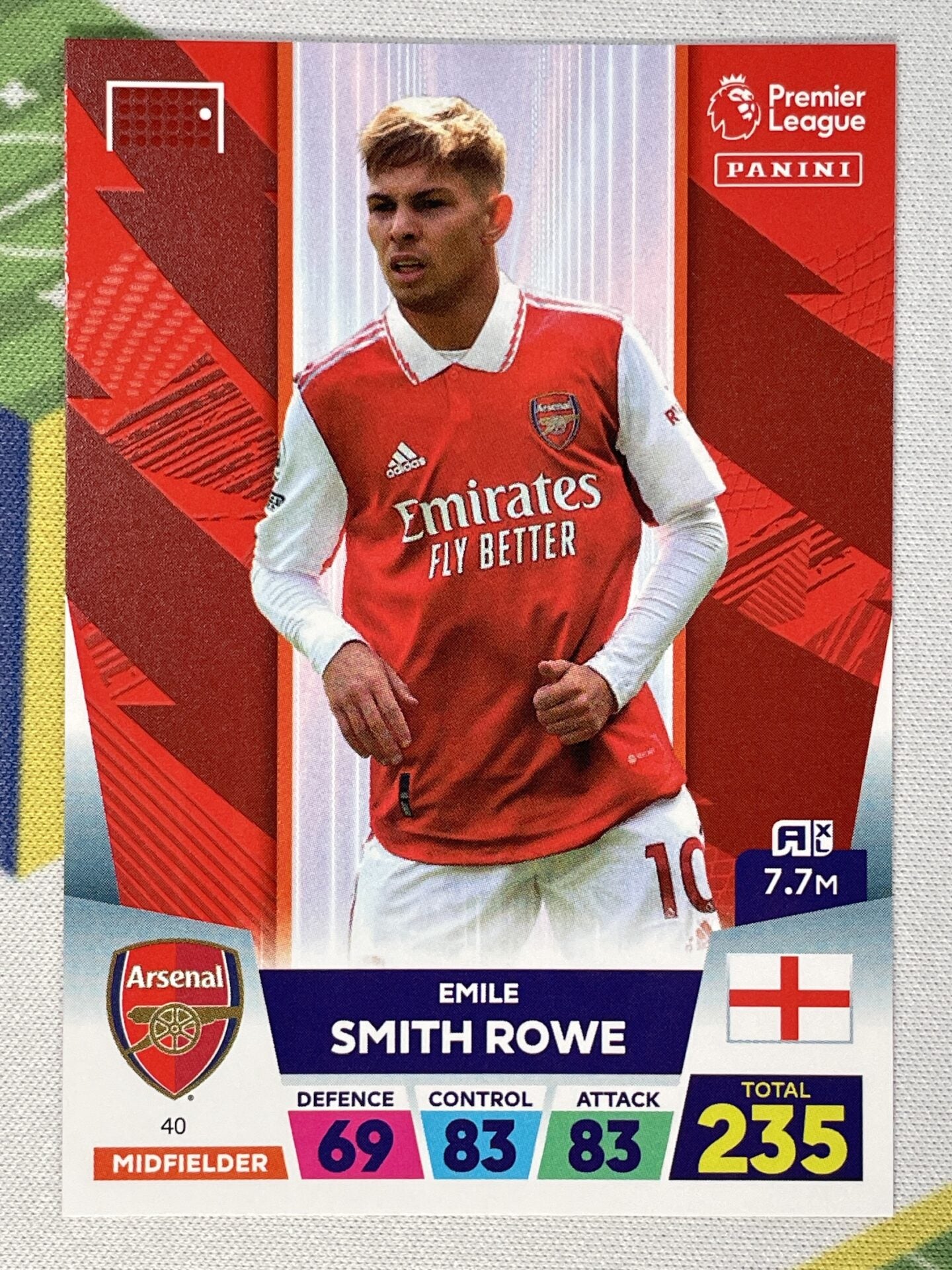 040 Emile Smith Rowe Arsenal Base Panini Premier League Adrenalyn XL 2 ...
