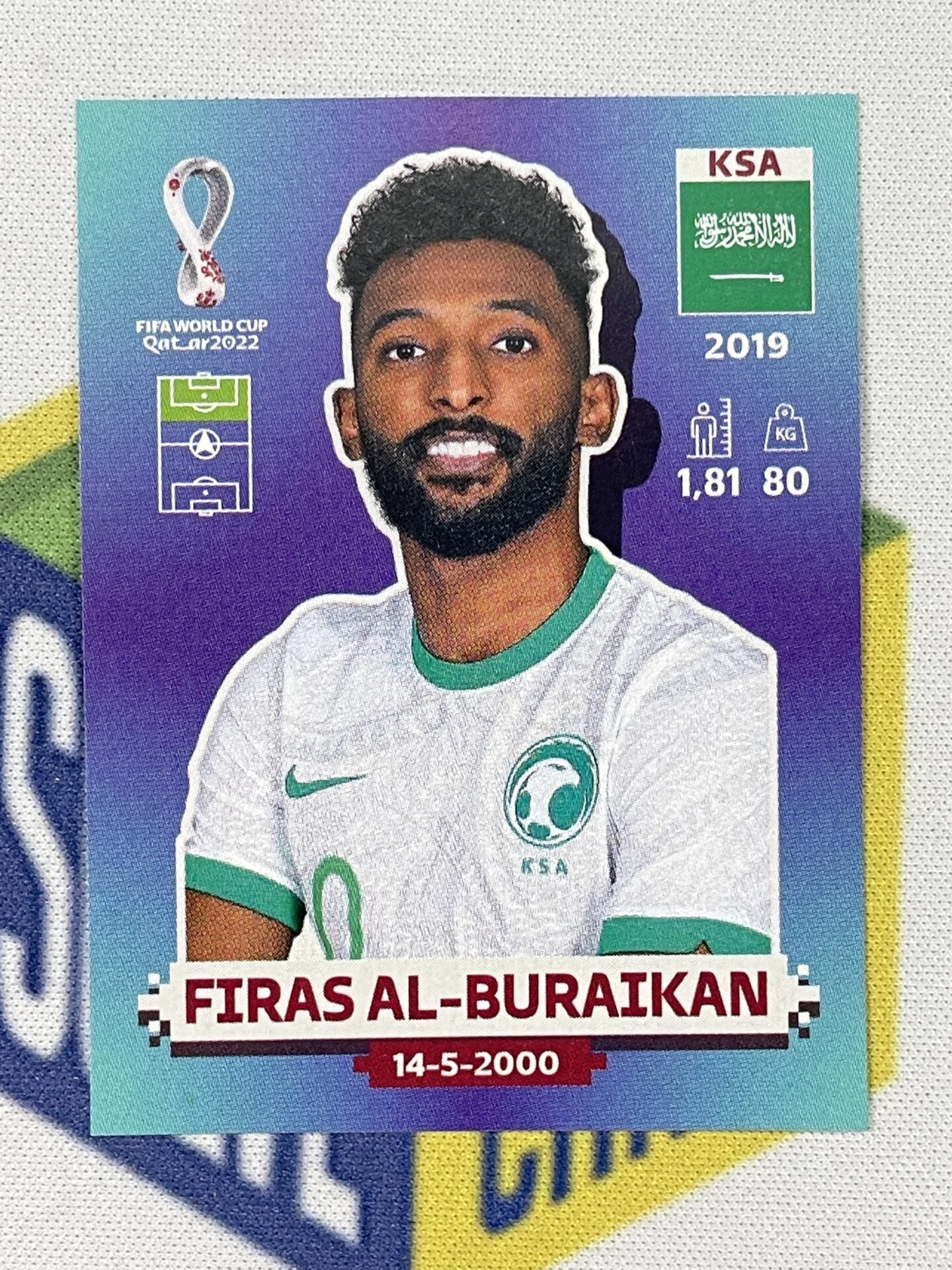 KSA18 Firas Al-Buraikan (Saudi Arabia) Panini World Cup 2022 Sticker ...