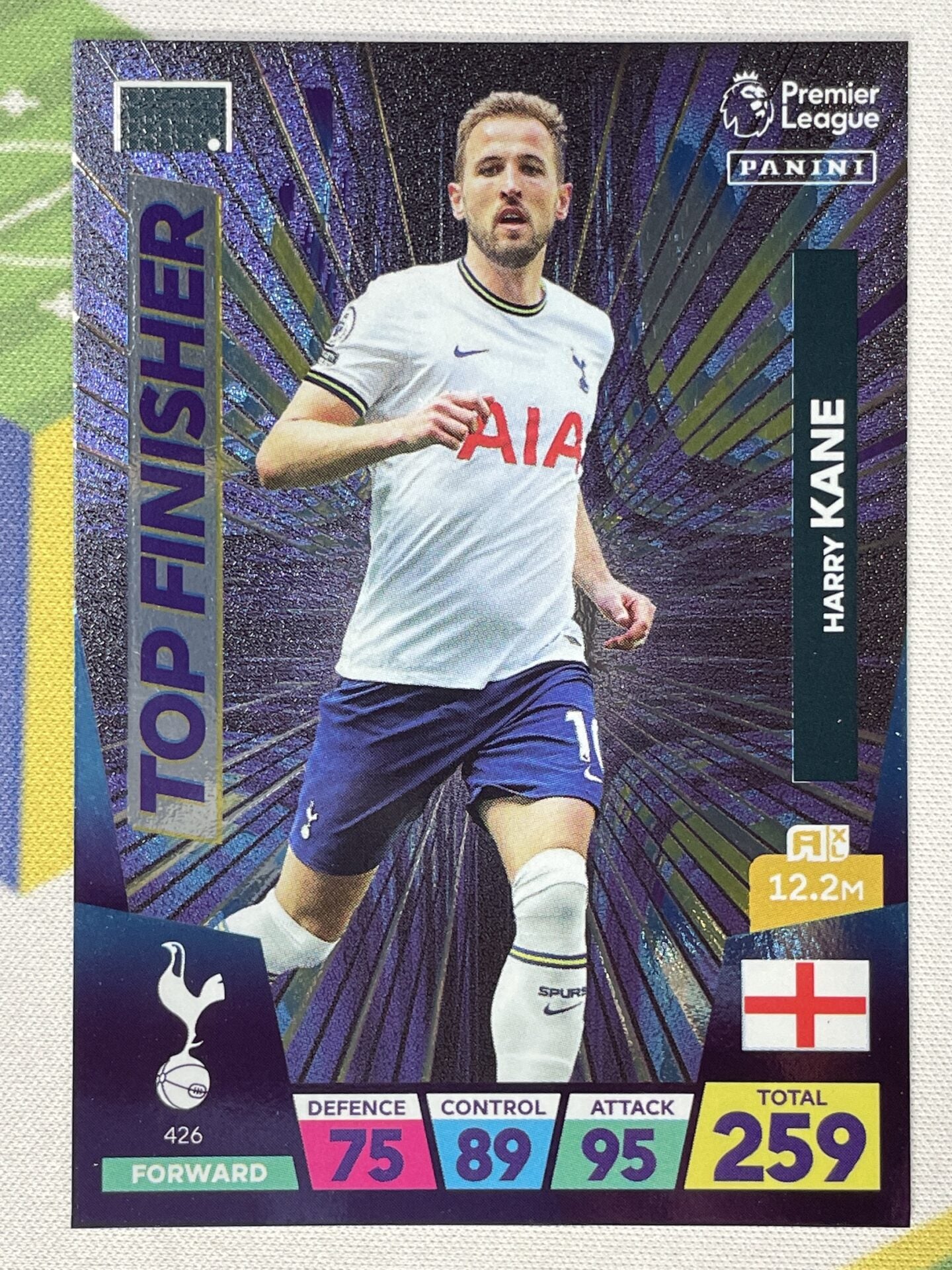 426 Harry Kane Tottenham Hotspur Top Finisher Panini Premier League Ad ...