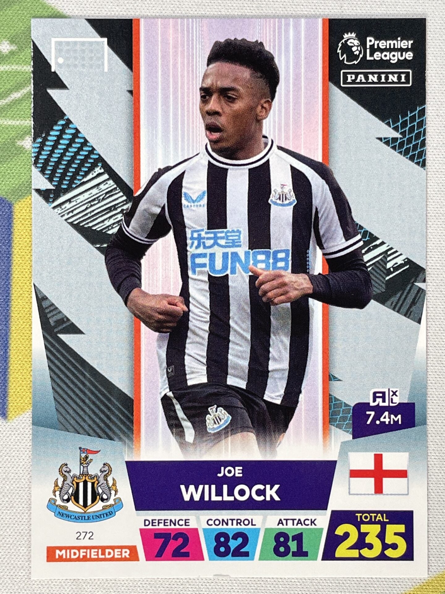 272 Joe Willock Newcastle United Base Panini Premier League Adrenalyn ...