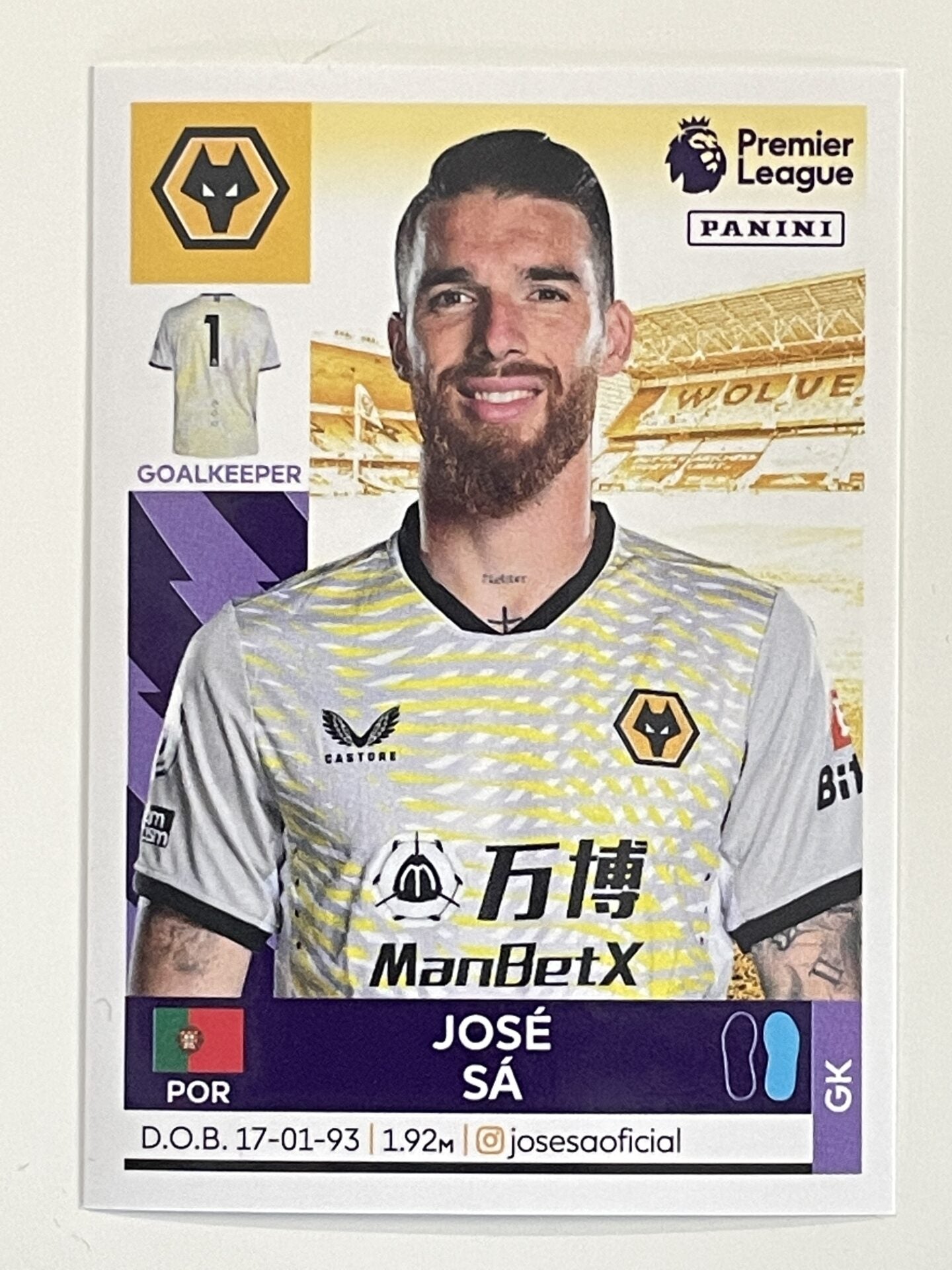 609 Jose Sa Base Wolves Panini Premier League 2022 Sticker – Solve ...