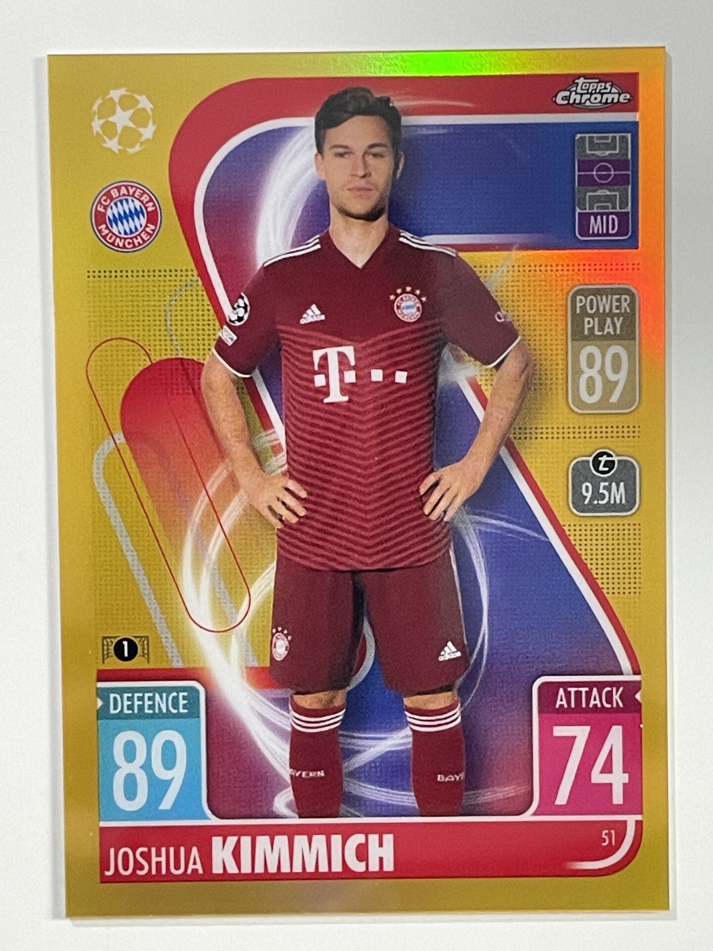 51 Gold Parallel Joshua Kimmich Topps Match Attax Chrome 2021/22 Card ...