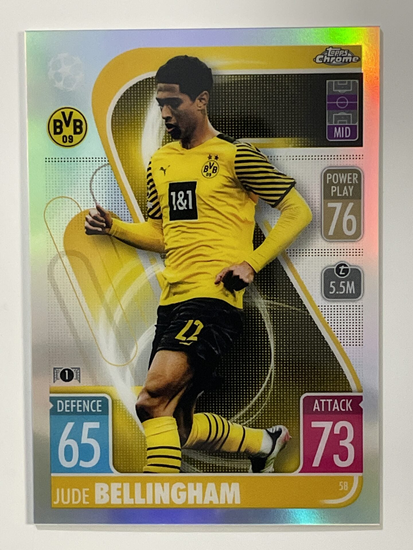 58 Refractor Jude Bellingham Topps Match Attax Chrome 2021/22 Card ...