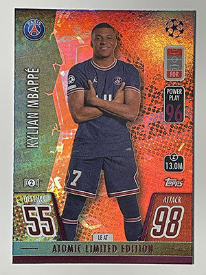 LE-AT Kylian Mbappé (PSG) Atomic Limited Edition Match Attax 2021/22 ...