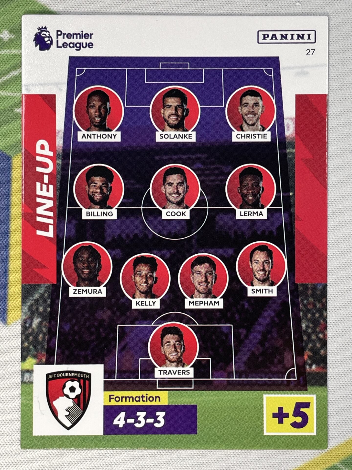 027 Line-Up Bournemouth Base Panini Premier League Adrenalyn XL 2023 C ...