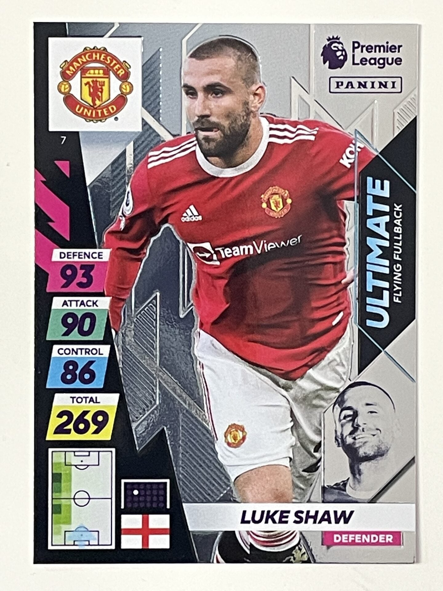 007 Luke Shaw Manchester United Flying Fullback Panini Adrenalyn XL Pr ...