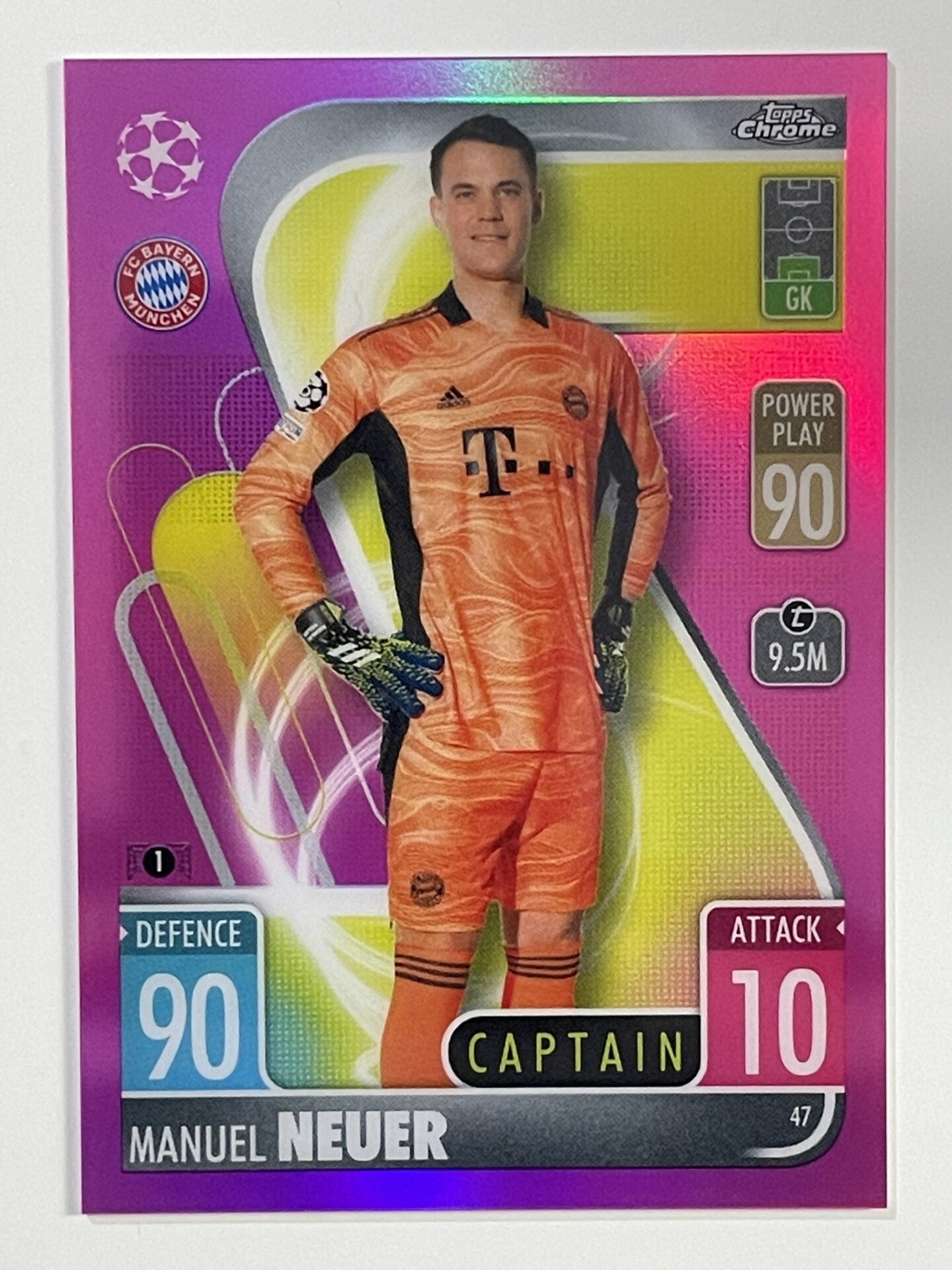 47 Pink Parallel Manuel Neuer Topps Match Attax Chrome 2021/22 Card (0 ...