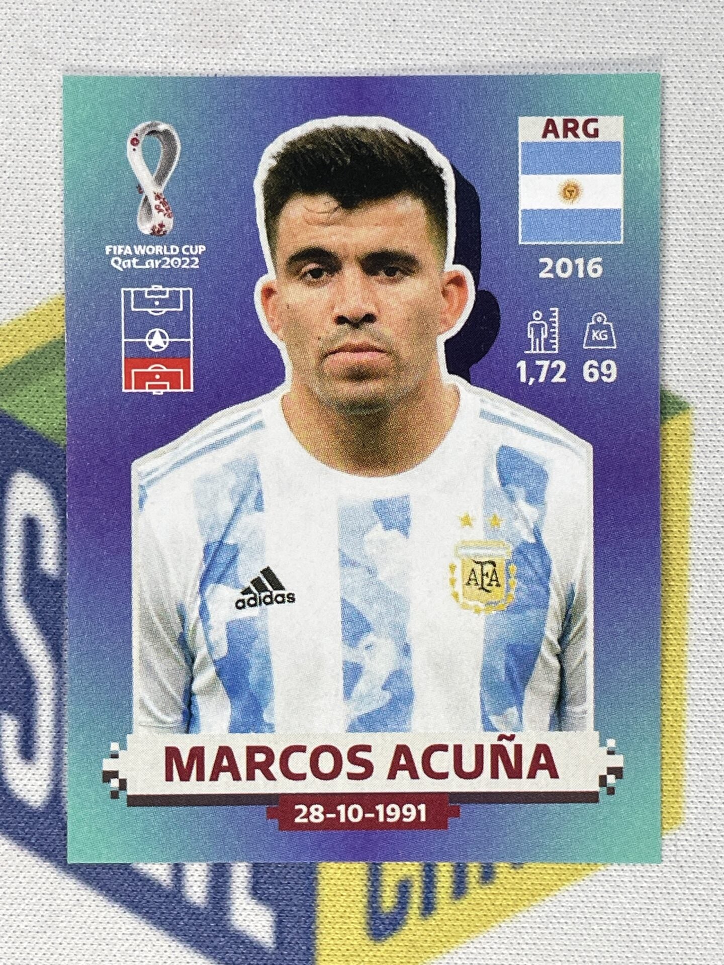 ARG5 Marcos Acuña (Argentina) Panini World Cup 2022 Sticker – Solve ...