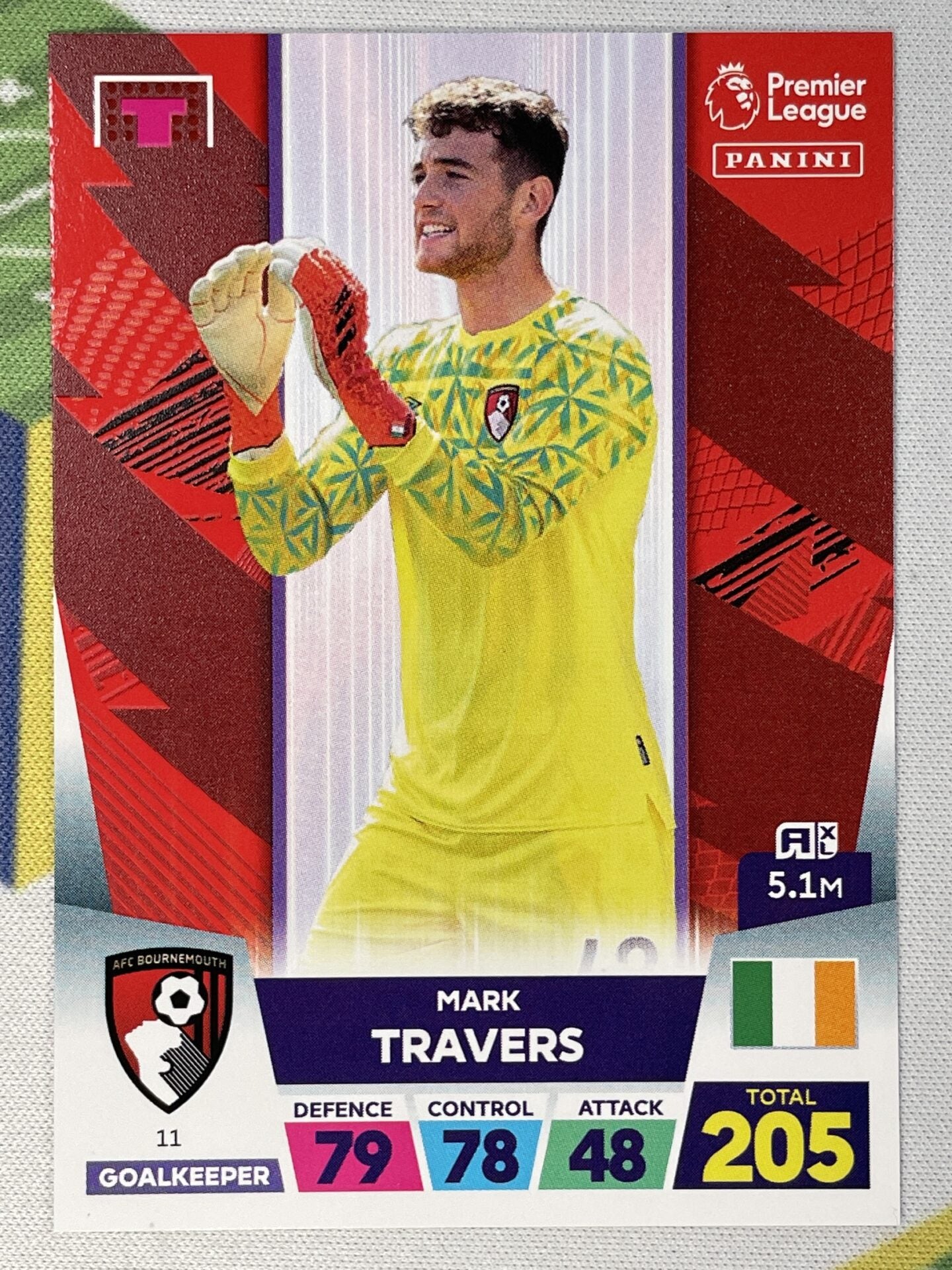 011 Mark Travers Bournemouth Base Panini Premier League Adrenalyn XL 2 ...