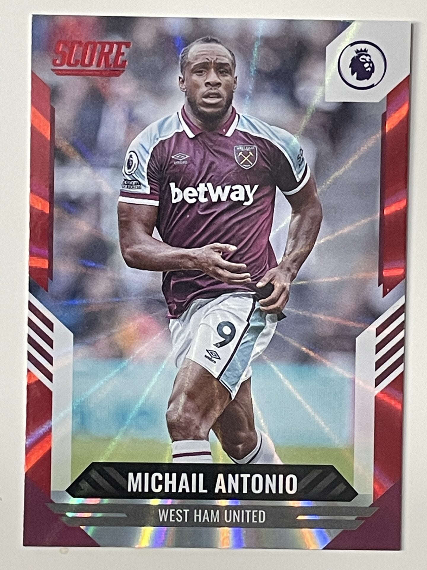 Base Red Laser Parallel 150 Michail Antonio West Ham Panini Premier Le ...