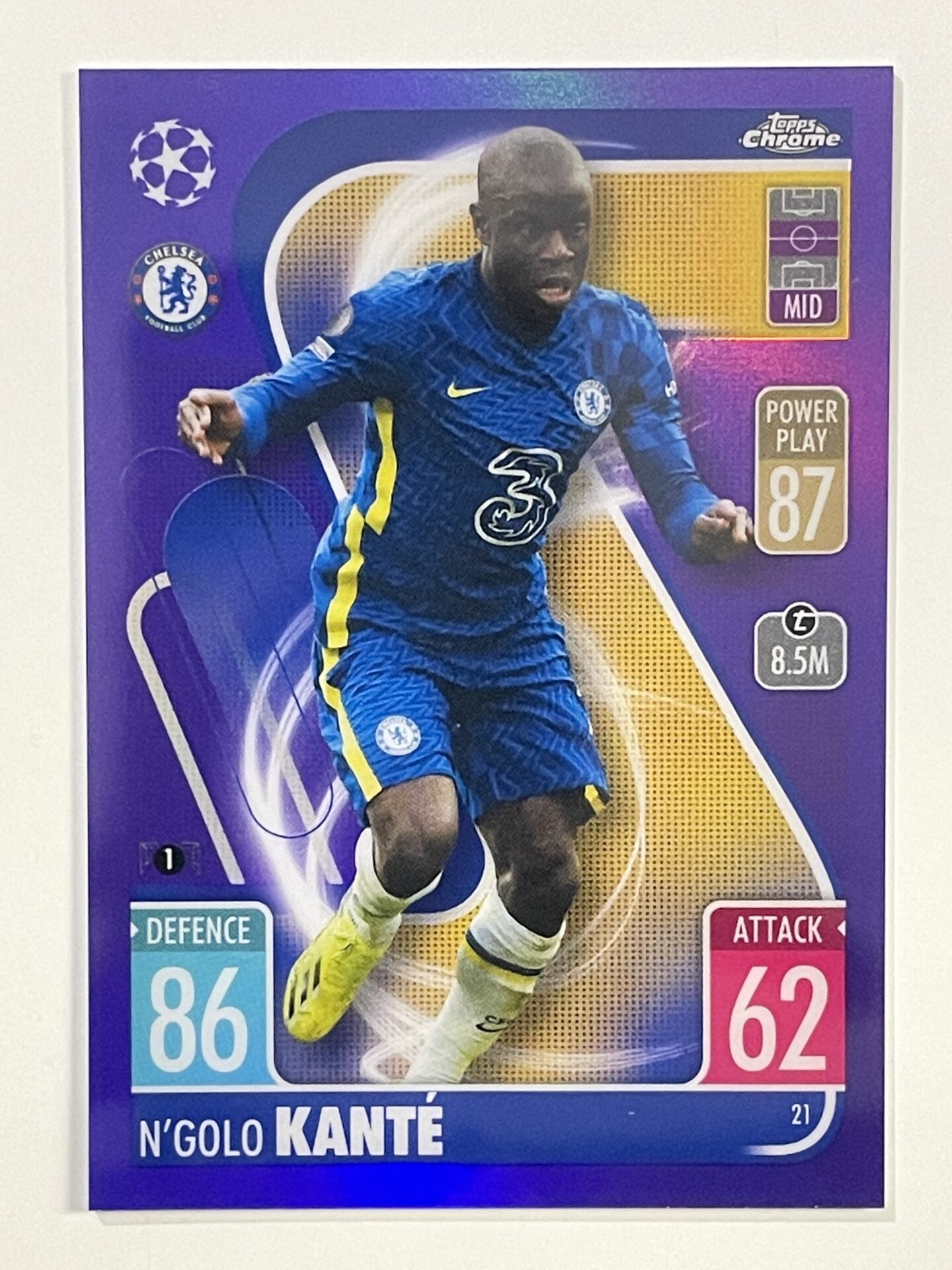 21 Purple Parallel N'Golo Kante Topps Match Attax Chrome 2021/22 Card ...