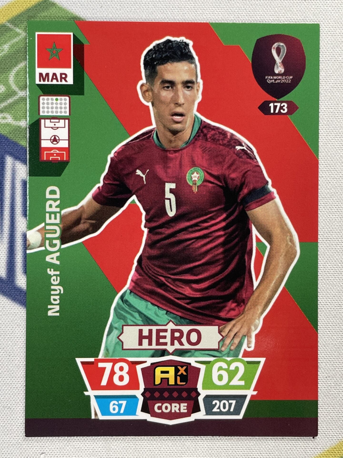 173 Nayef Aguerd Morocco Hero Panini World Cup 2022 Adrenalyn XL ...