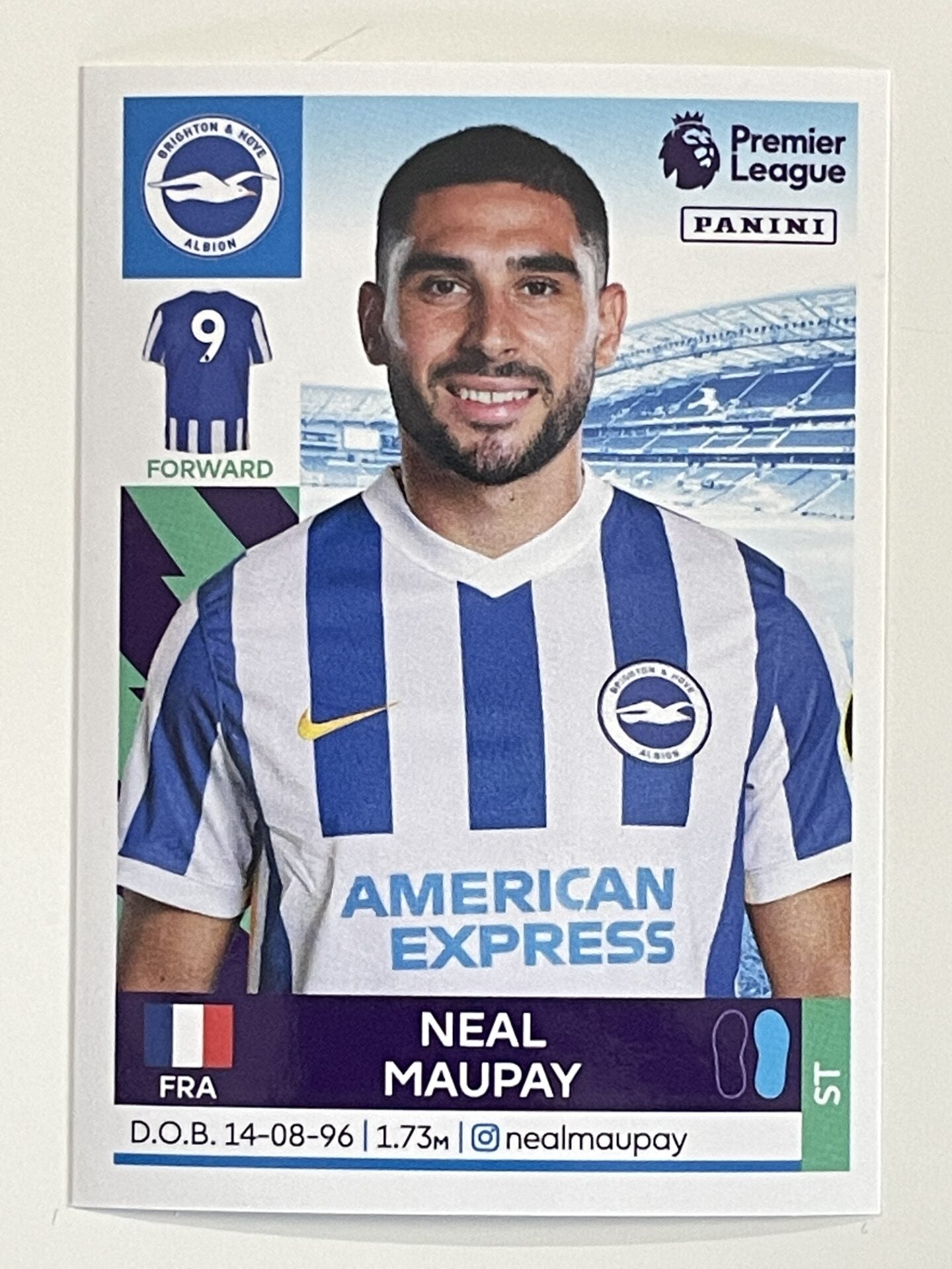 130 Neal Maupay Base Brighton Panini Premier League 2022 Sticker ...