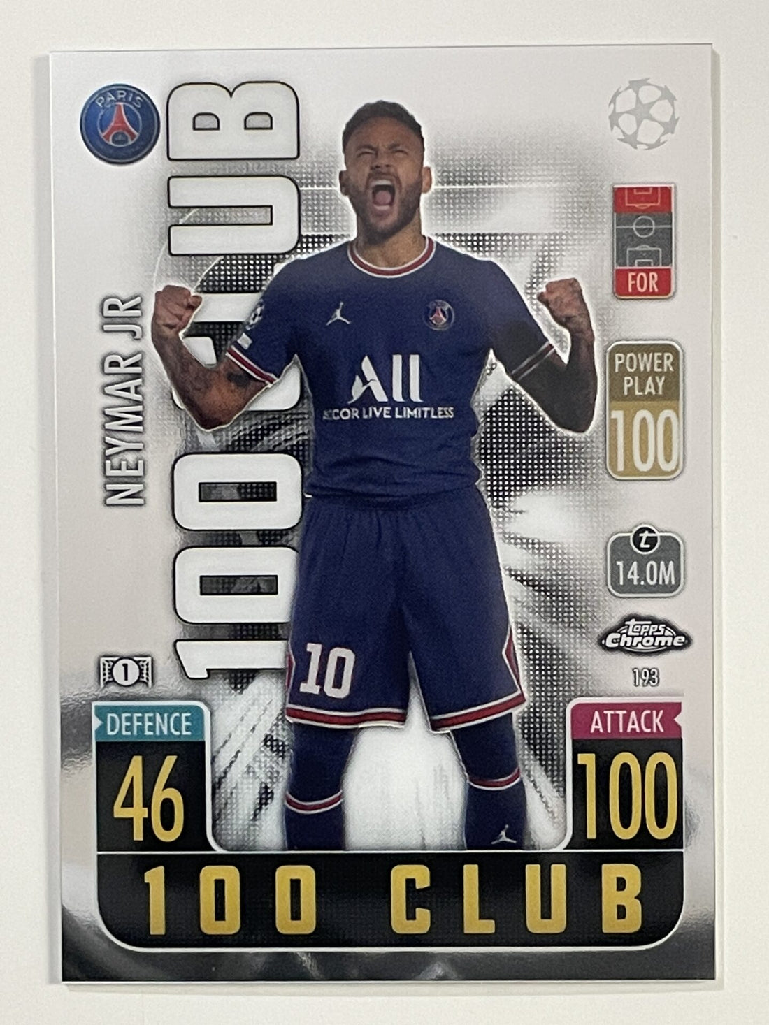 193 Neymar Jr 100 Club Topps Match Attax Chrome 2021/22 Card – Solve ...