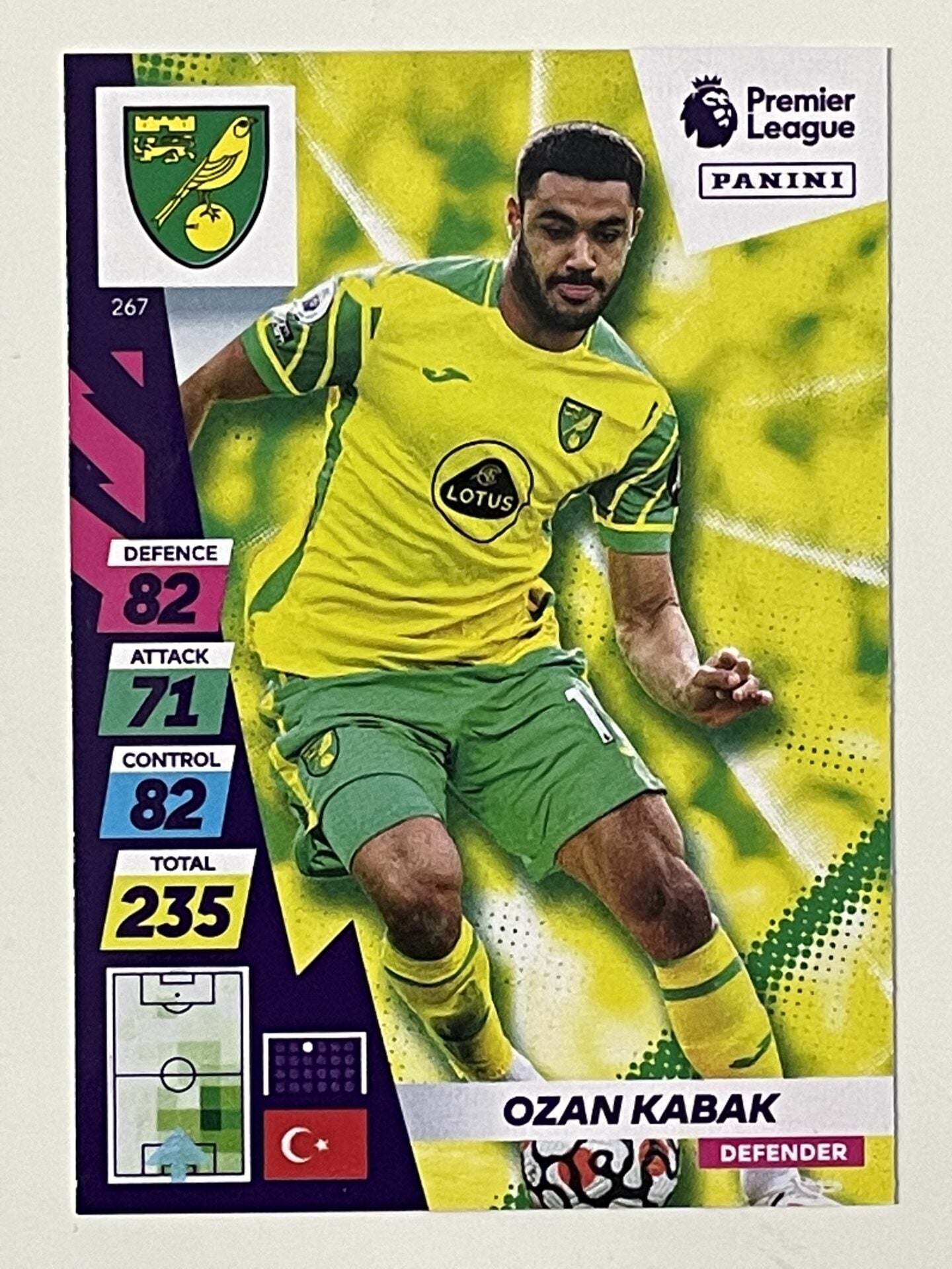 267 Ozan Kabak Norwich City Base Panini Adrenalyn XL Premier League 20 ...