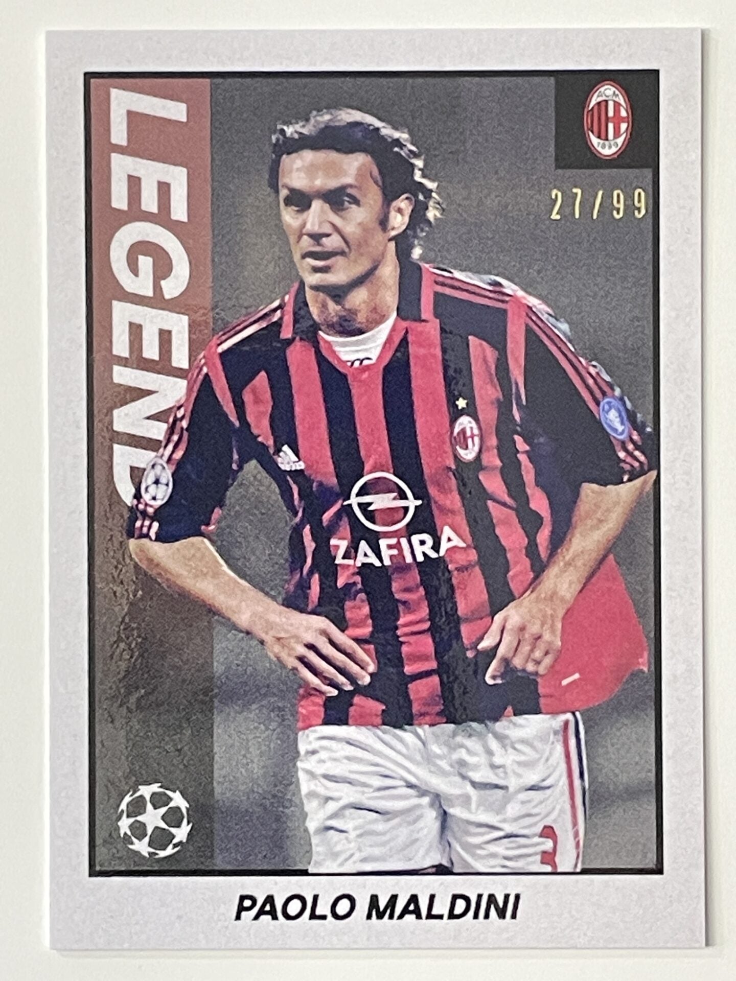 151 Paolo Maldini AC Milan Legend Parallel 27/99 Topps Merlin Heritage ...