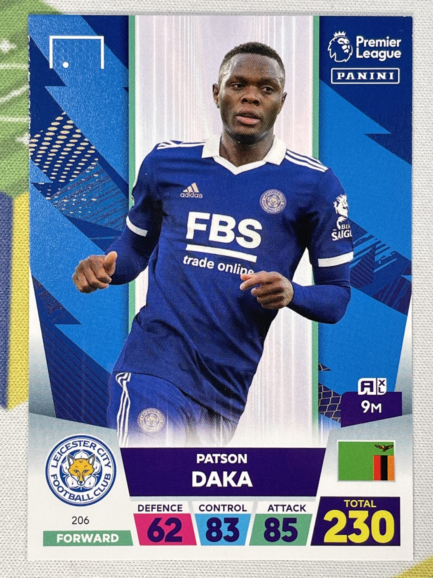 206 Patson Daka Leicester City Base Panini Premier League Adrenalyn XL ...
