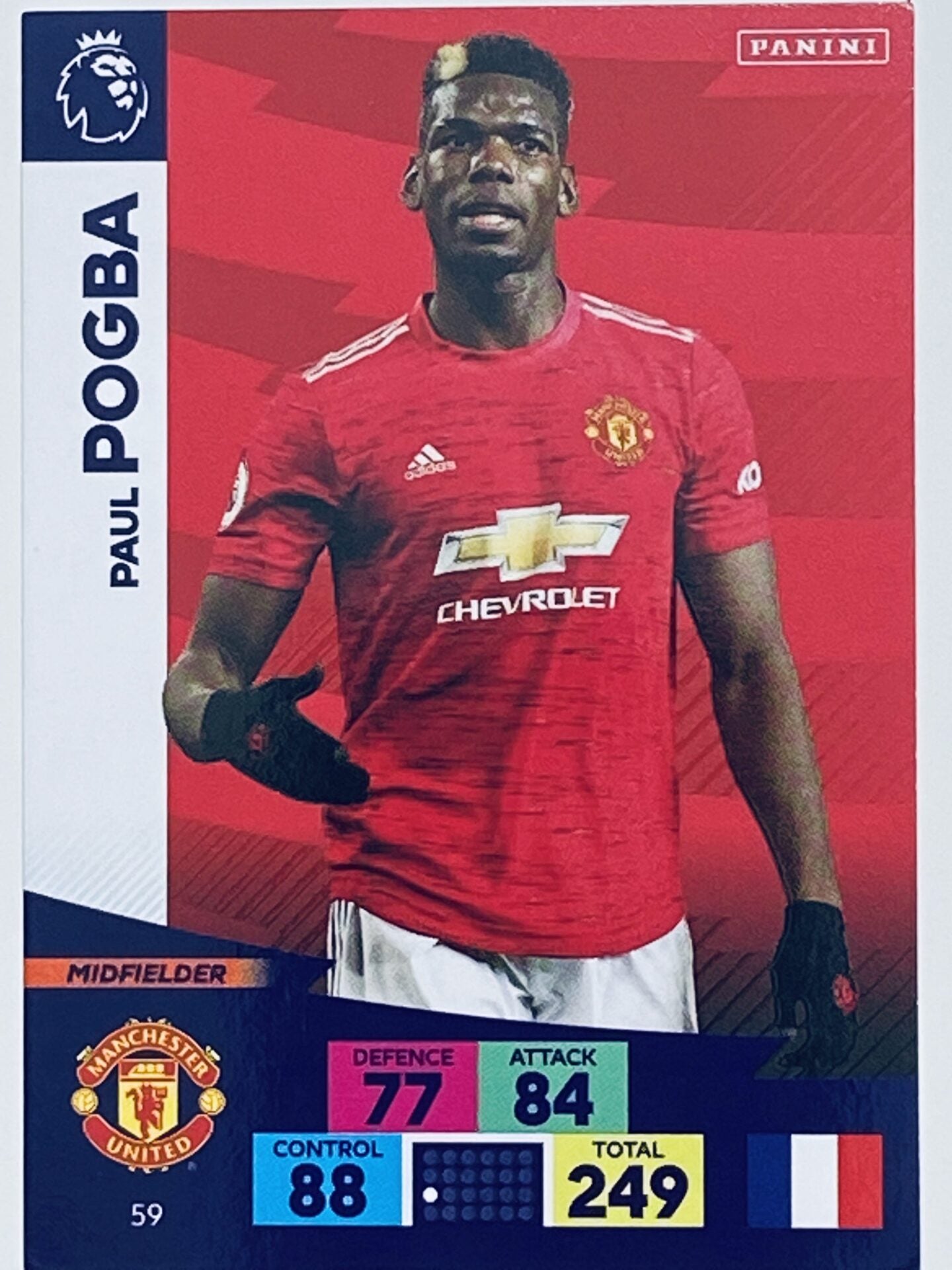 059 Paul Pogba (Manchester United) Premier League Adrenalyn XL 2020/21 ...