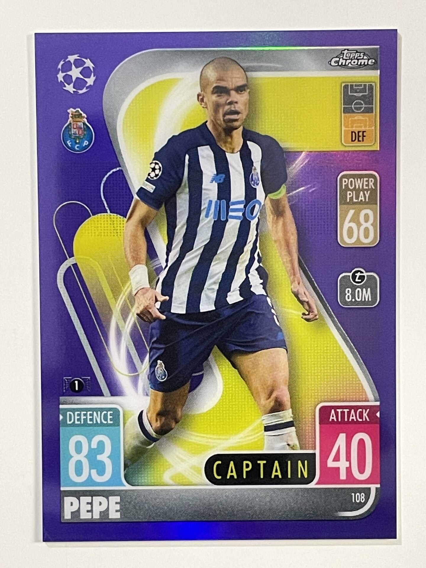 108 Purple Parallel Pepe Topps Match Attax Chrome 2021/22 Card (245/29 ...