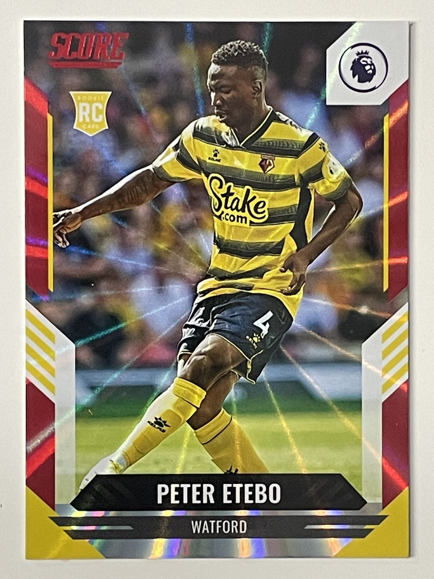 Base Red Laser Parallel 028 Peter Etebo Watford Panini Premier League ...