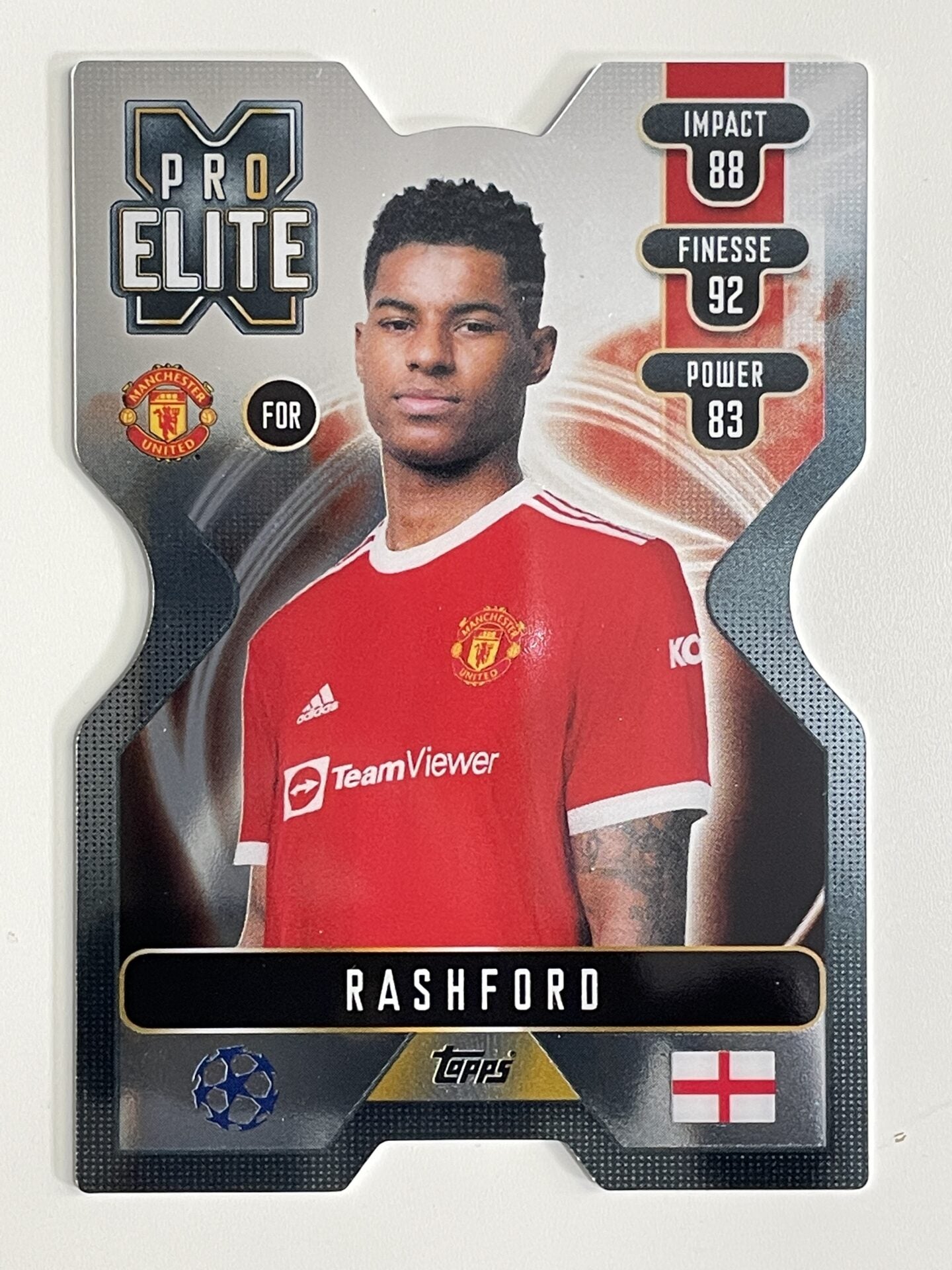 XS2 Marcus Rashford Manchester United Chrome X Pro Elite Topps Match A ...