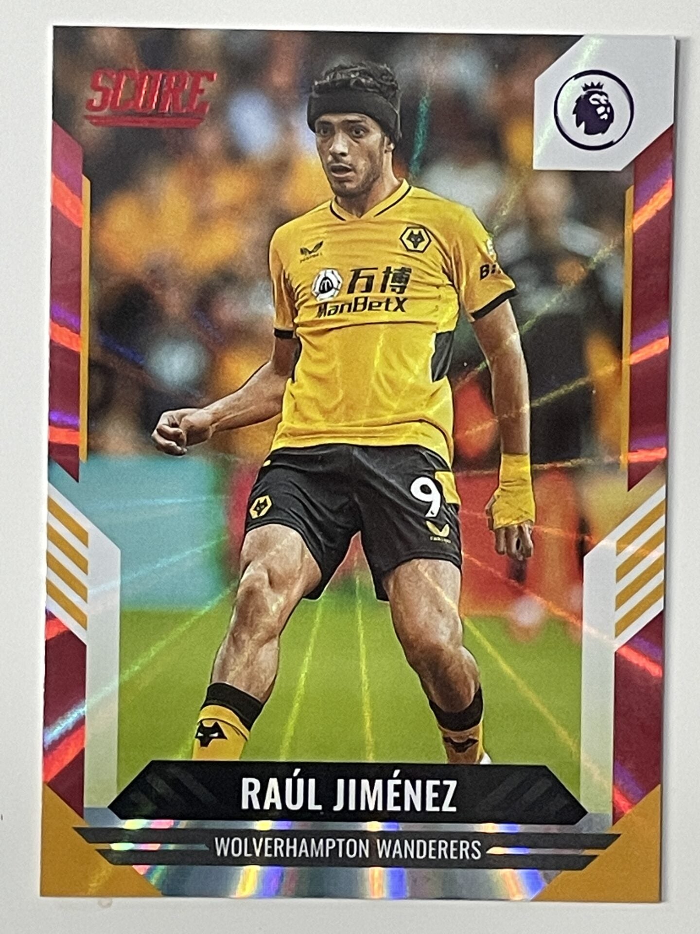 Base Red Laser Parallel 090 Raul Jimenez Wolves Panini Premier League ...