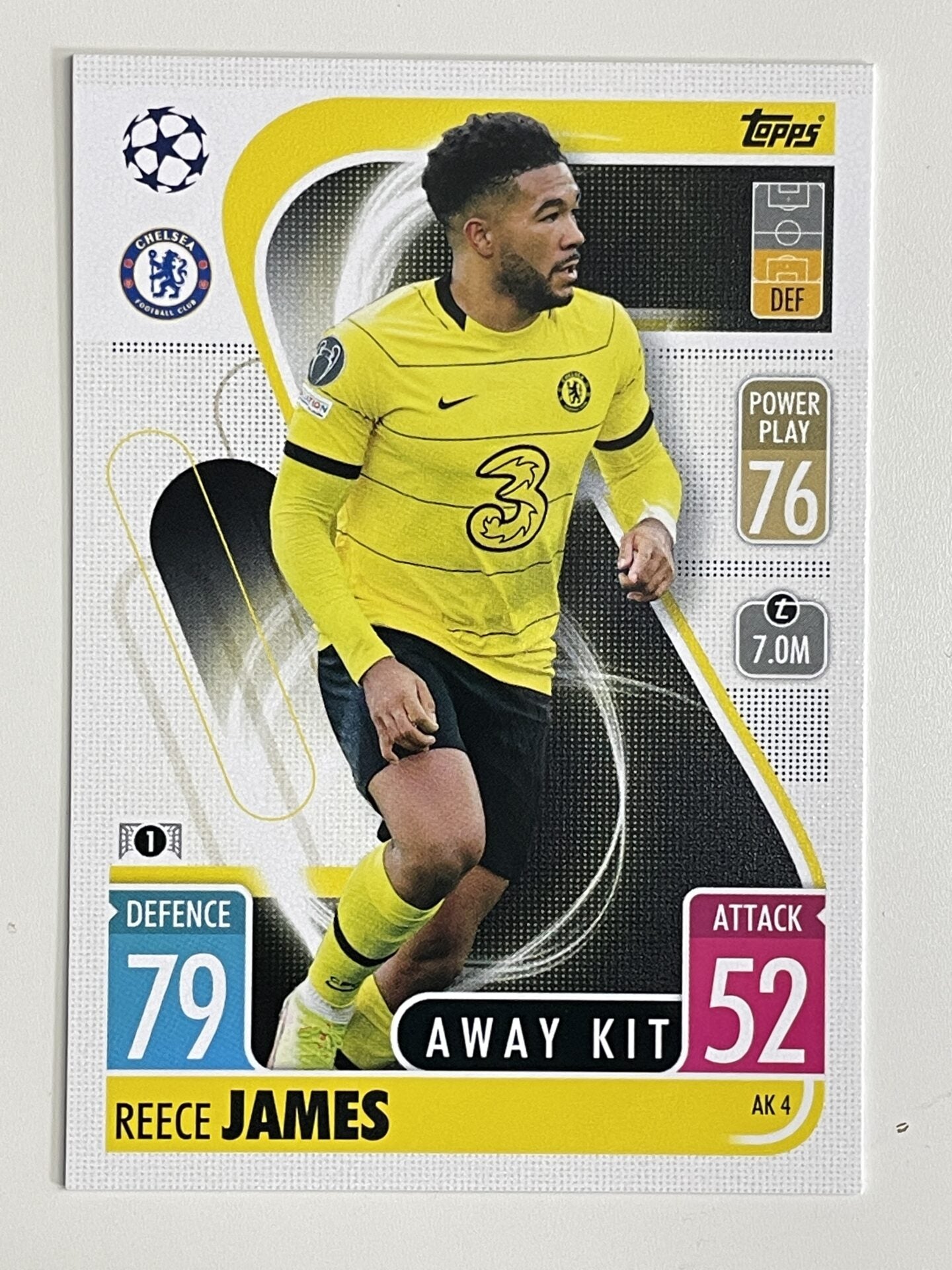 AK4 Reece James Chelsea Away Kit Topps Match Attax Extra 2021/22 Card ...