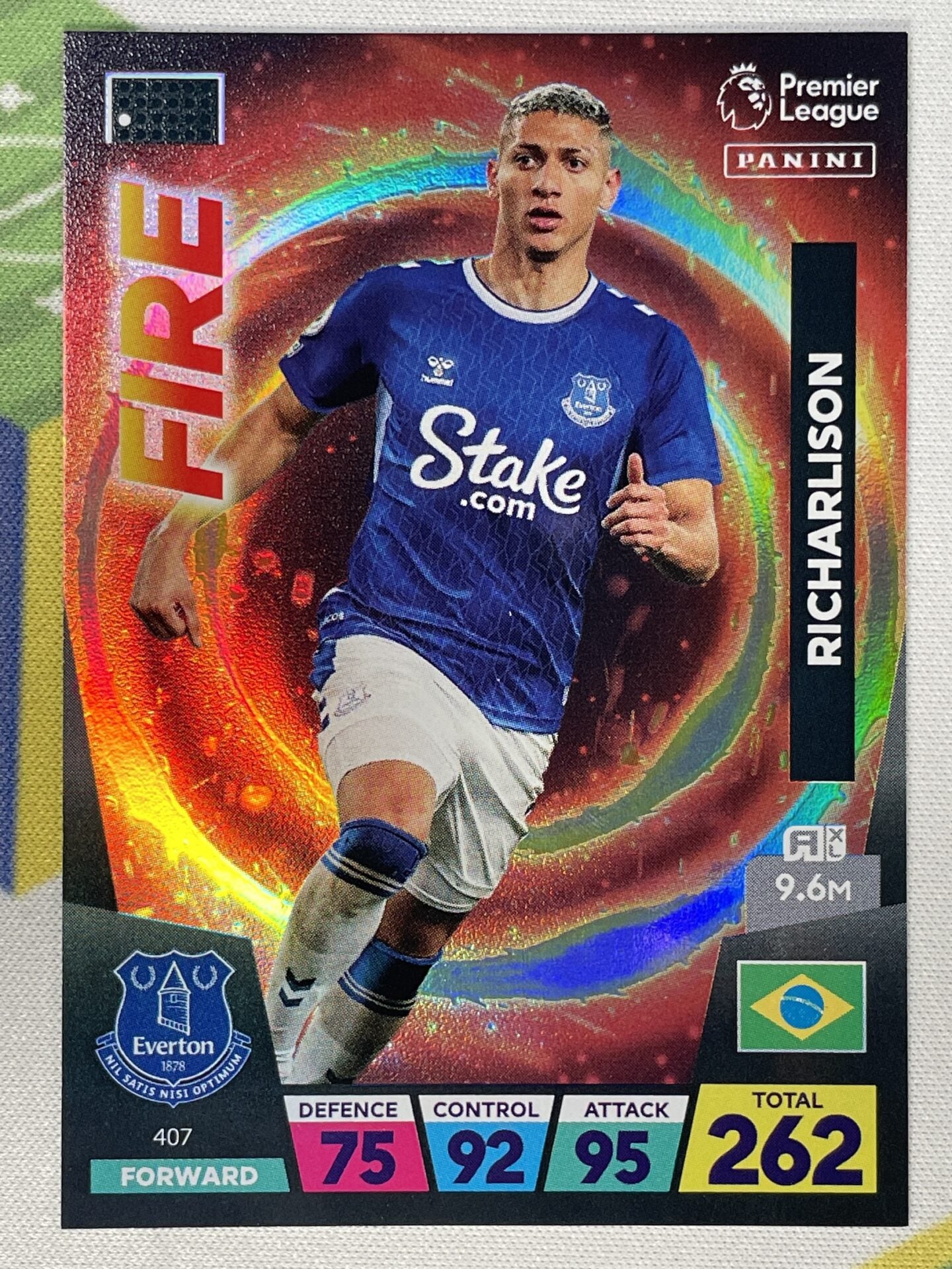 407 Richarlison Everton Fire Panini Premier League Adrenalyn XL 2023 C ...