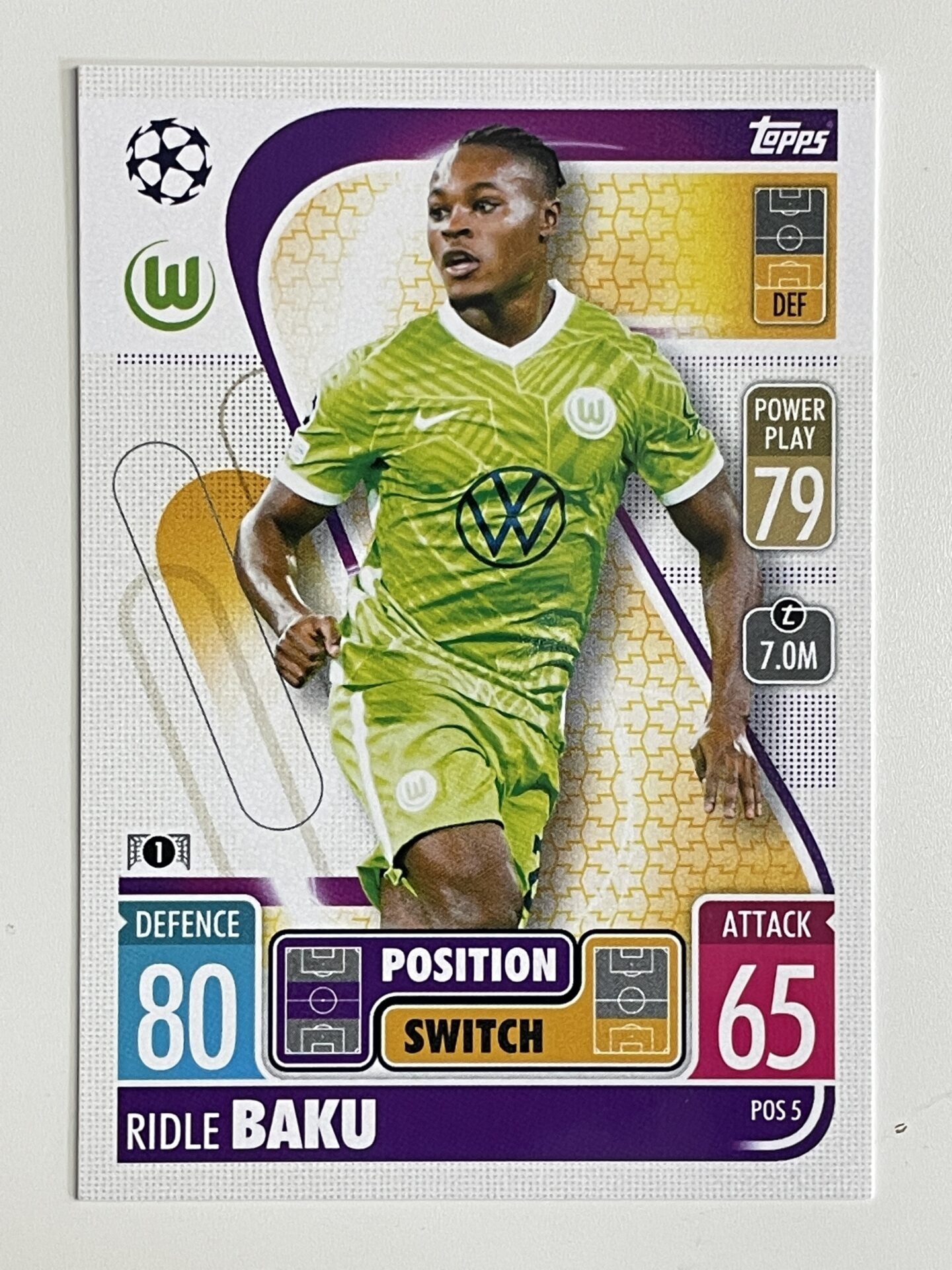 POS5 Ridle Baku Wolfsburg Position Switch Topps Match Attax Extra 2021 ...