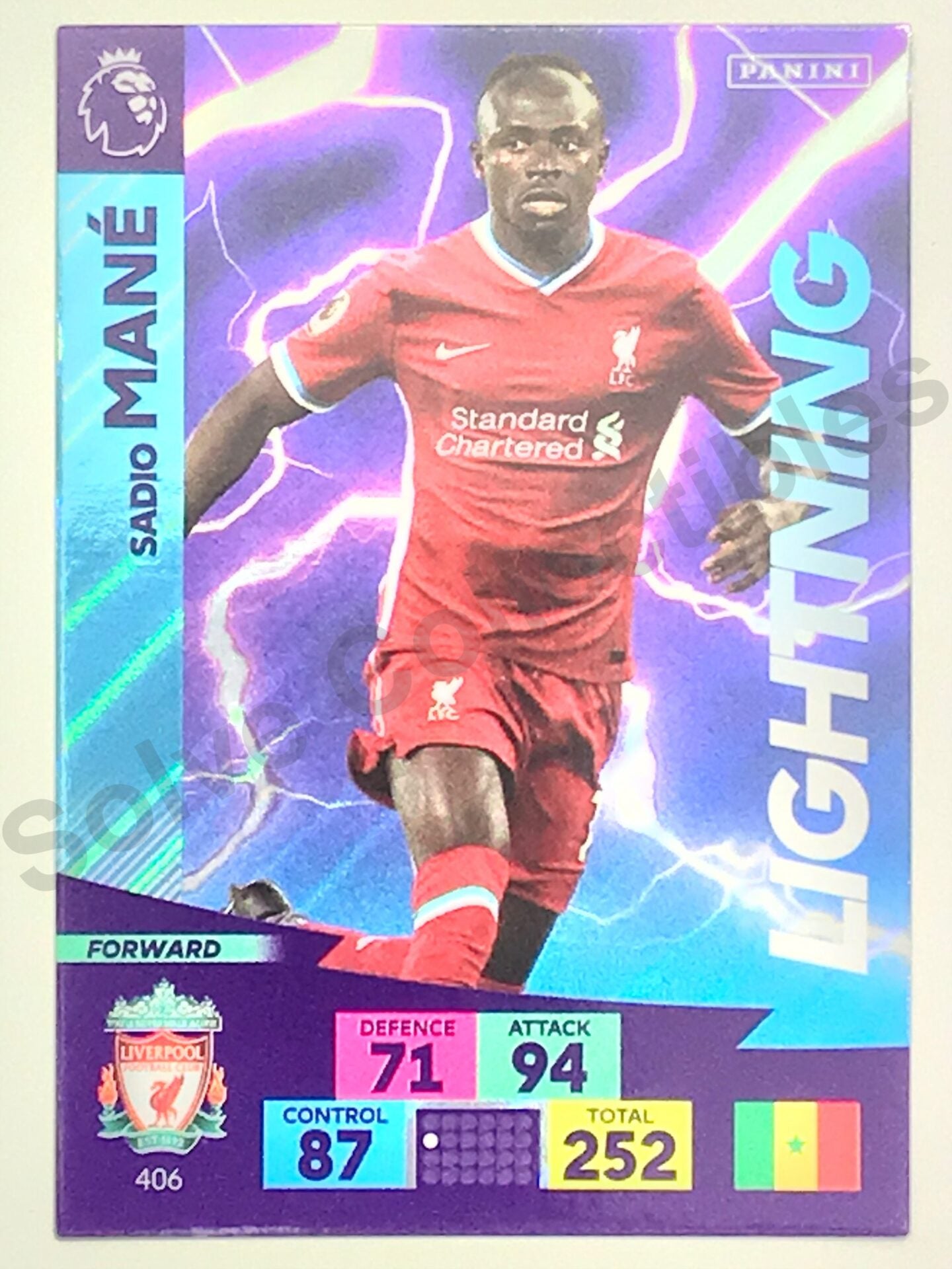 406 Sadio Mane Lightning (Liverpool) Premier League Adrenalyn XL 2020 ...
