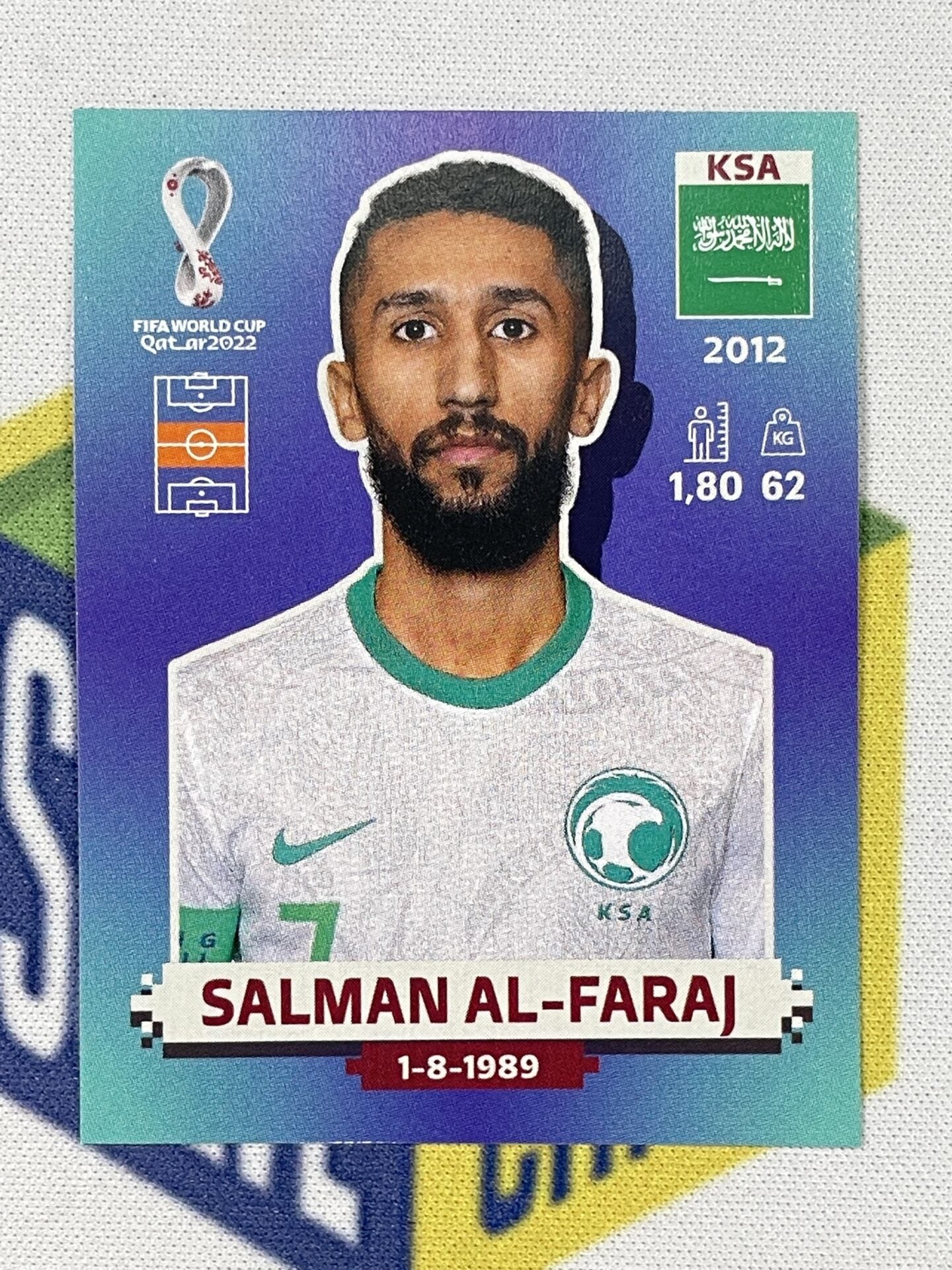 KSA12 Salman Al-Faraj (Saudi Arabia) Panini World Cup 2022 Sticker ...
