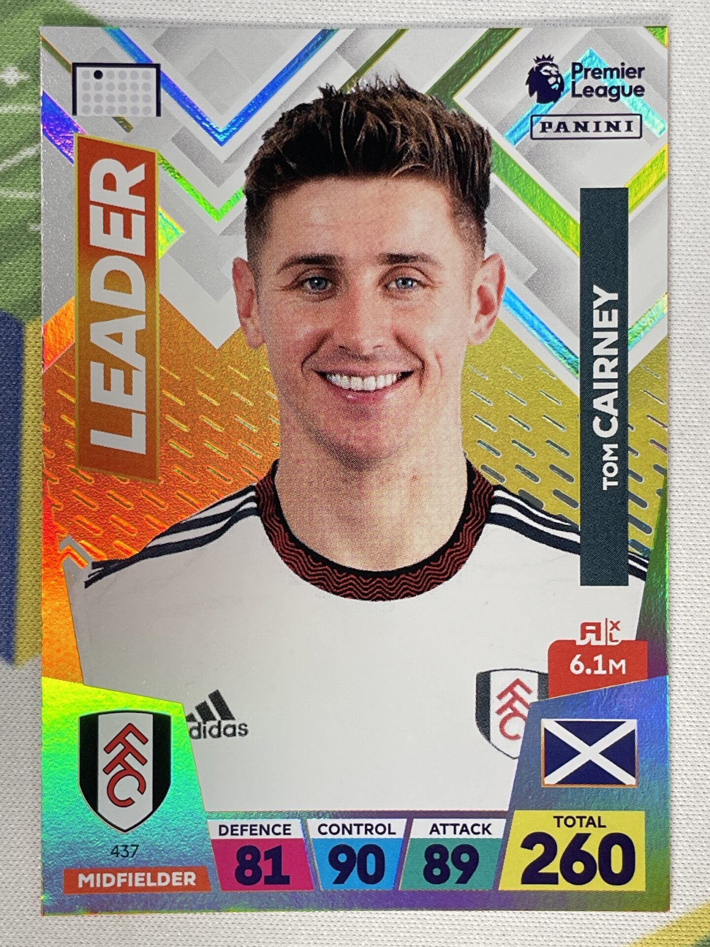 437 Tom Cairney Fulham Leader Panini Premier League Adrenalyn XL 2023 ...