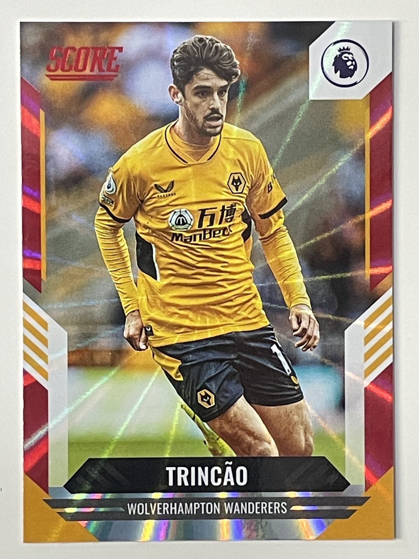 Base Red Laser Parallel 086 Trincao Wolves Panini Premier League Score ...