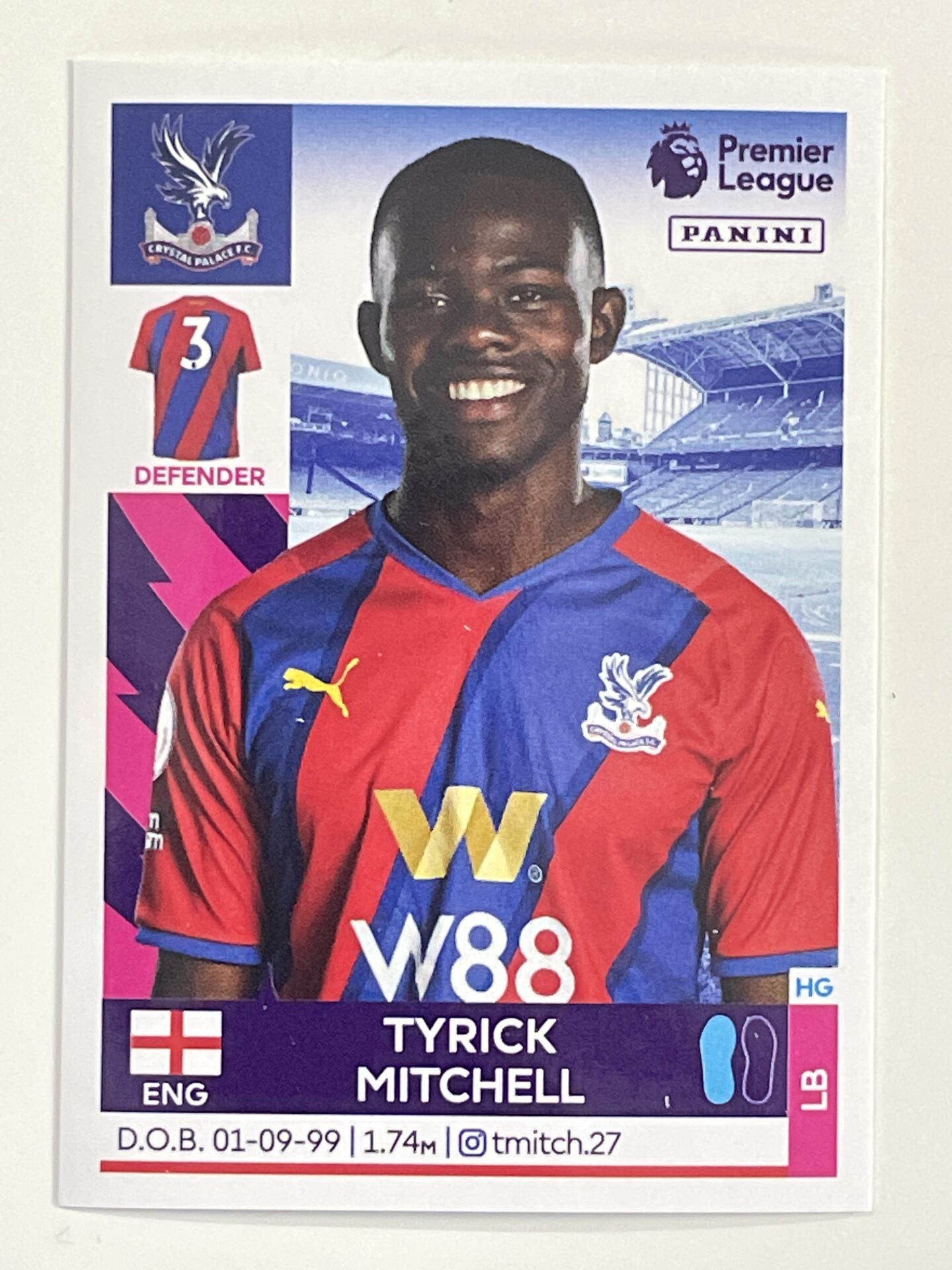 201 Tyrick Mitchell Base Crystal Palace Panini Premier League 2022 Sti ...