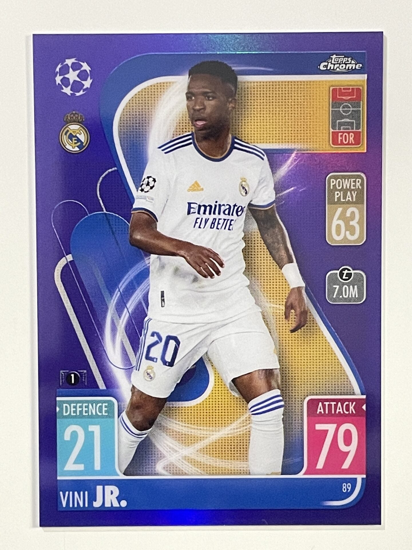 89 Purple Parallel Vini JR Topps Match Attax Chrome 2021/22 Card (231 ...