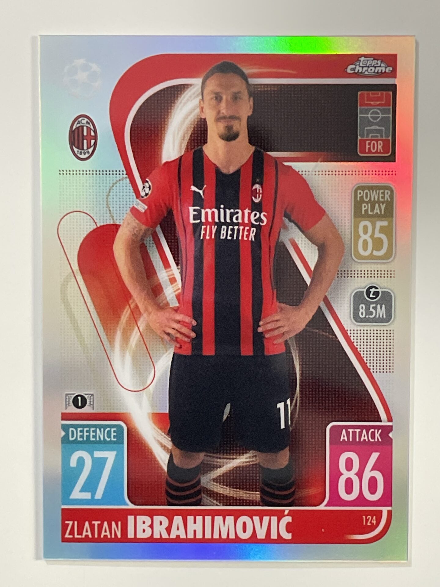 124 Refractor Zlatan Ibrahimović Topps Match Attax Chrome 2021/22 Card ...